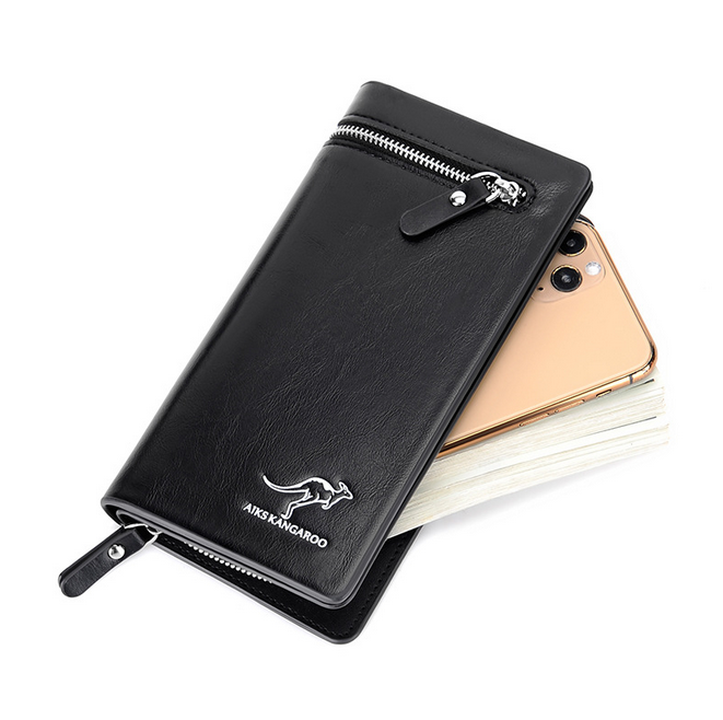 Men zip wallet phone Wallet Holder Blocking Pocket RFID Protected ...