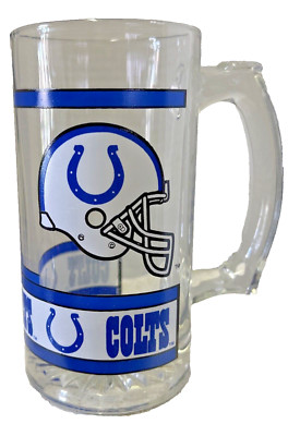 Colts, Indianapolis NFL Vintage Heavy Glass Bar Beer Mug Helmet Star ...
