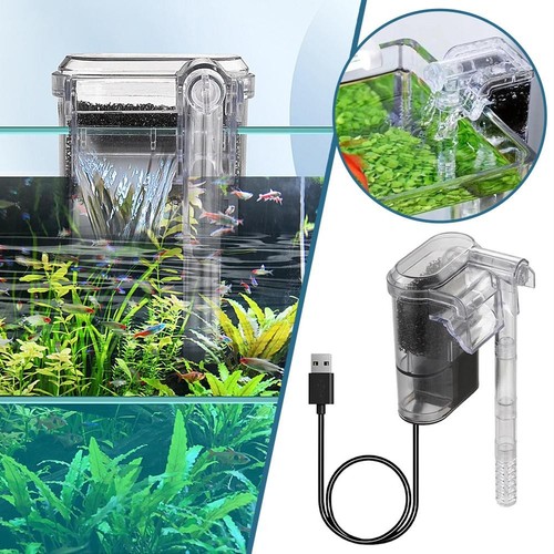 Mini Aquarium Fish Tank Waterfall Hang-On External Pump Filter Oxygen ...