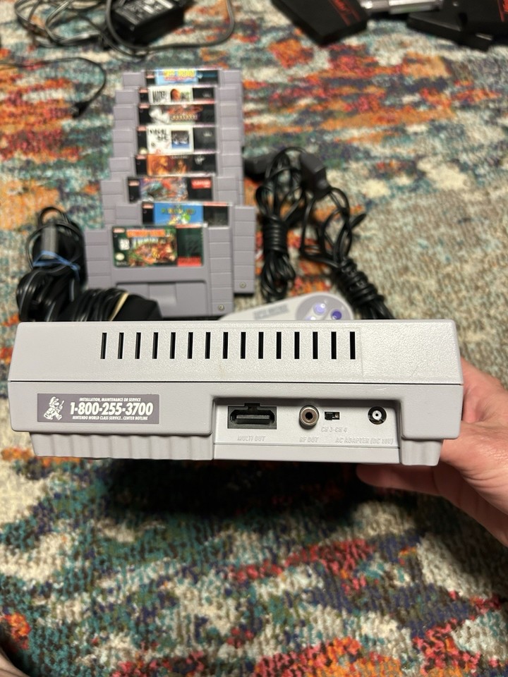 Super Nintendo Console SNES, 2 Controllers, 8 Games Bundle - Tested And ...