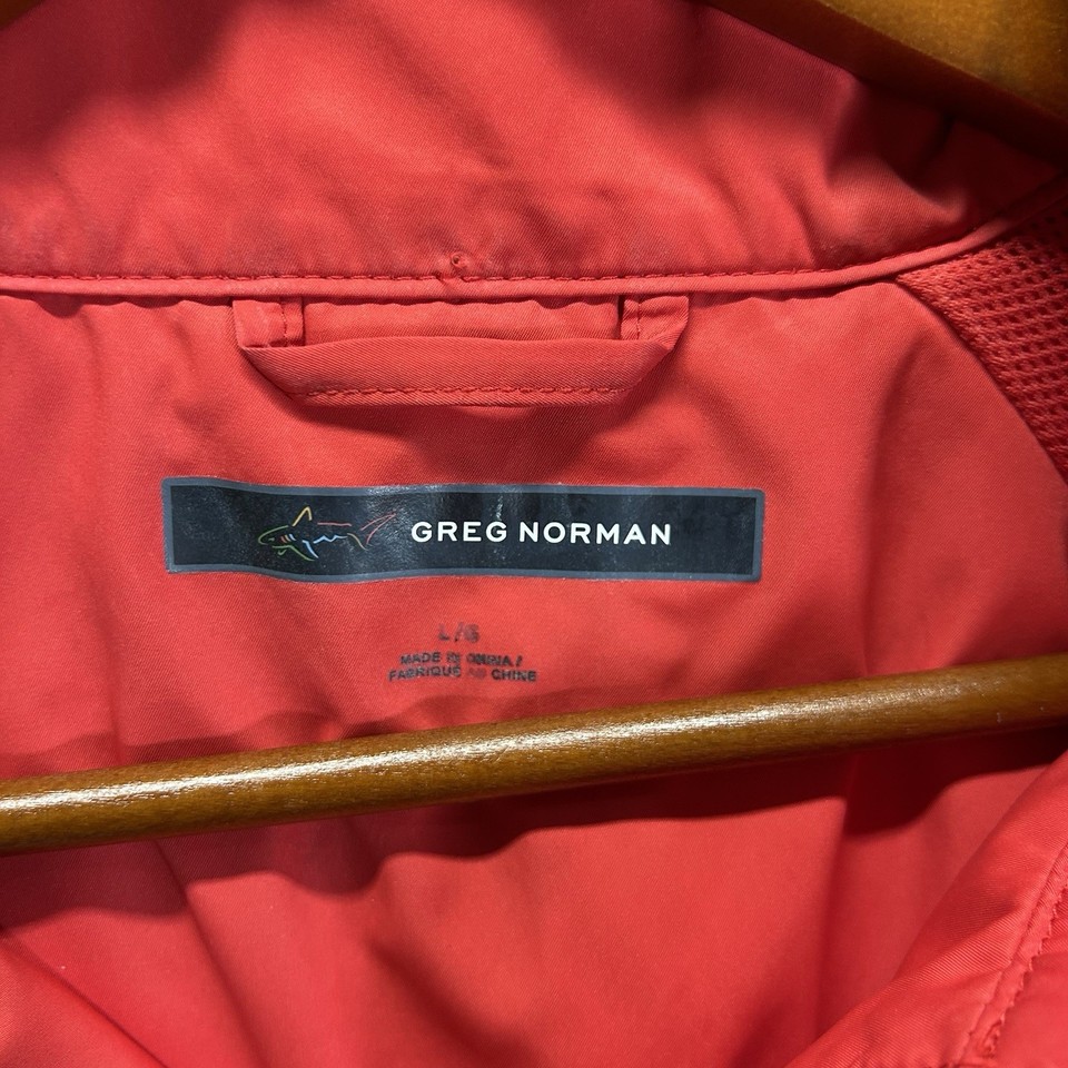 Greg Norman Jacket Mens L Red Quarter Zip Short Sleeve Golf Pullover ...