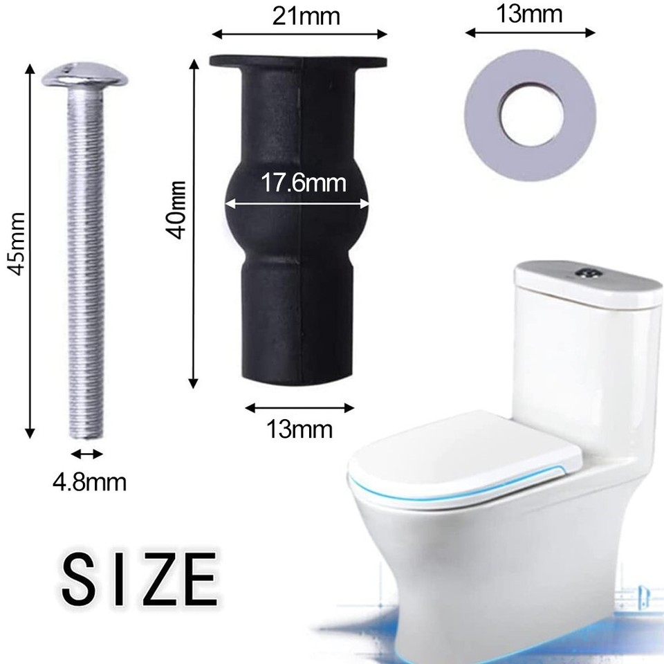 Sturdy Rubber Bungs WC Blind Hole Fixings for Toilet Seat Hinges 2 Pack ...