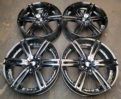 22" Diamo Custom Wheels / Rims 5X120 / 5X114.3 +38mm PVD Chrome BMW X5 ...