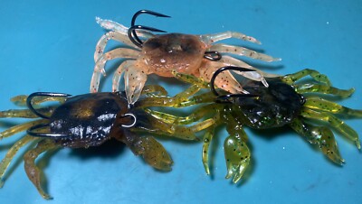 3 PACK Crawlin' Crab 3 inch 30g/1oz Walking Legs Soft Fishing Lure ...