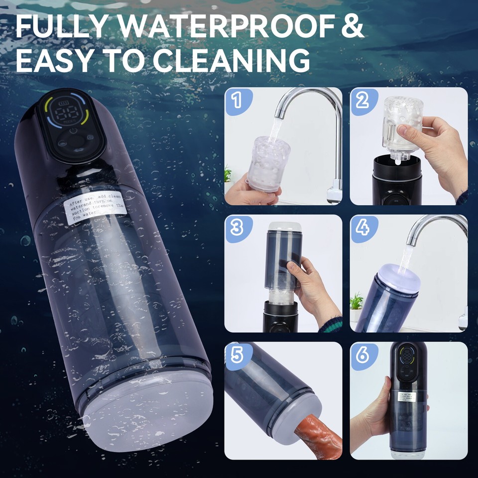 6 IN 1 Male Masturbaters Automatic Sucking Cup Thrusting Stroker Sex ...
