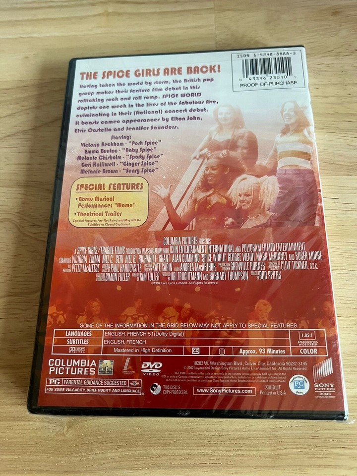 Spice World WIDESCREEN DVD BRAND NEW SEALED The Spice Girls Movie USA ...