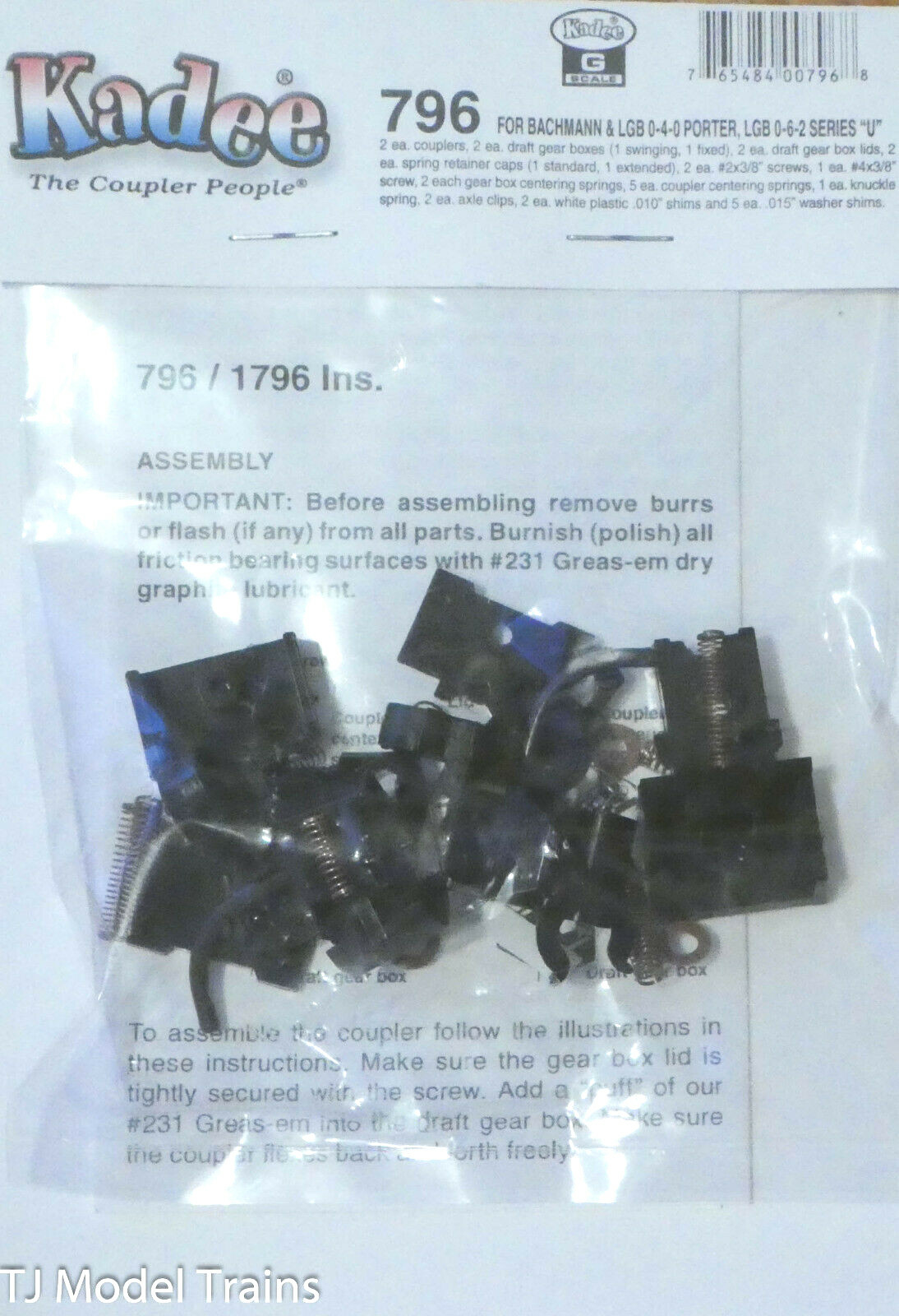 Kadee #796 For Bachmann & LGB 0-4-0 Porter, 0-6-2 Series "U" (G Scale ...