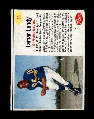 1962 Post Cereal Set-Break #166 Lamar Lundy EX-EXMINT *GMCARDS* | eBay