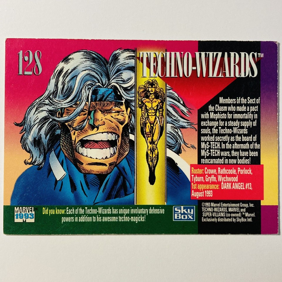 1993 SkyBox Marvel Universe Series IV Techno-Wizards #128 Tc3 | eBay