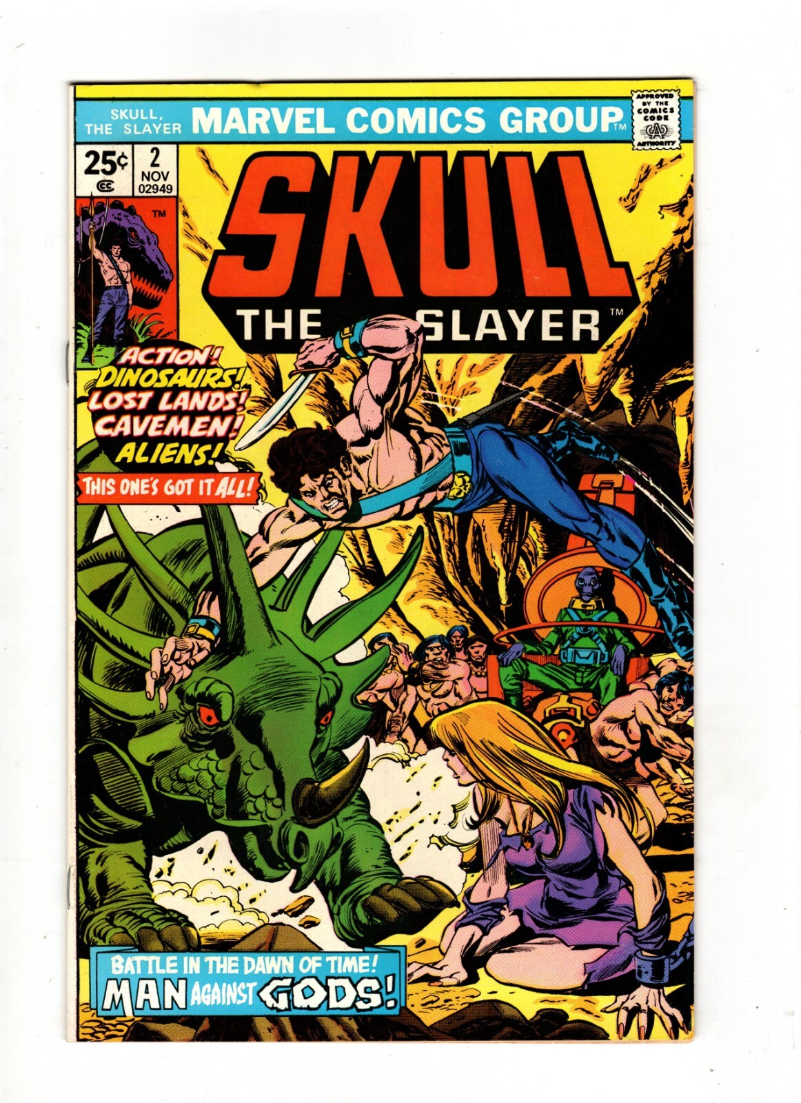 Skull The Slayer #2 (1975) Ann Farrow Alien Styrocosaurus vf cond comic ...