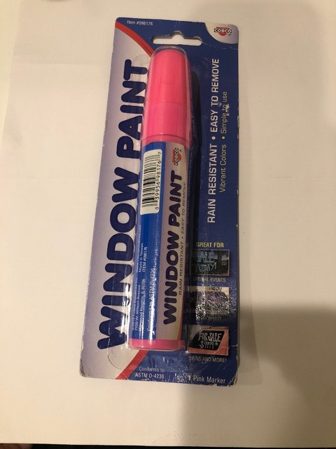Window Paint Marker Pen Pink Cosco Rain Resistant Vibrant Art Signs ...