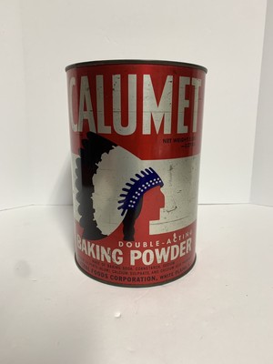 Vintage Calumet 5 LB Pound Double Acting Baking Powder Tin Can w ...