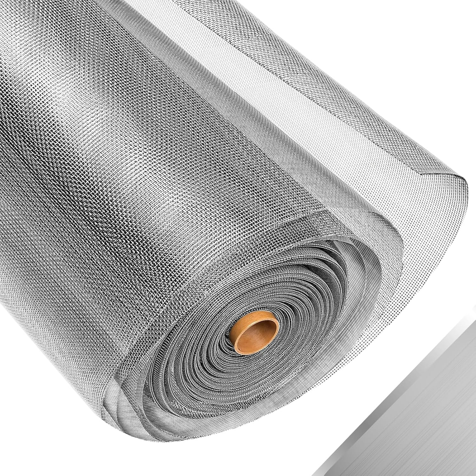 304 Stainless Steel Mesh Window Screen Roll, 47IN X 16FT Silver Metal ...