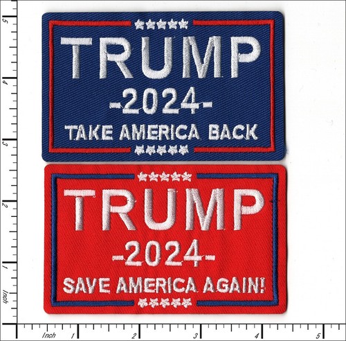 22 Pcs Embroidered Ironon Patch 2 Style Trump 2024 Save American Again ...