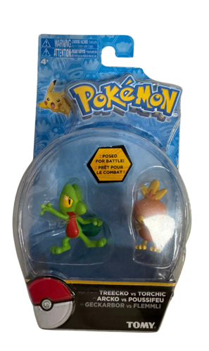 Pokemon Treecko vs Torchic Action Figure 2 Pack Tomy Posed for Battle ...