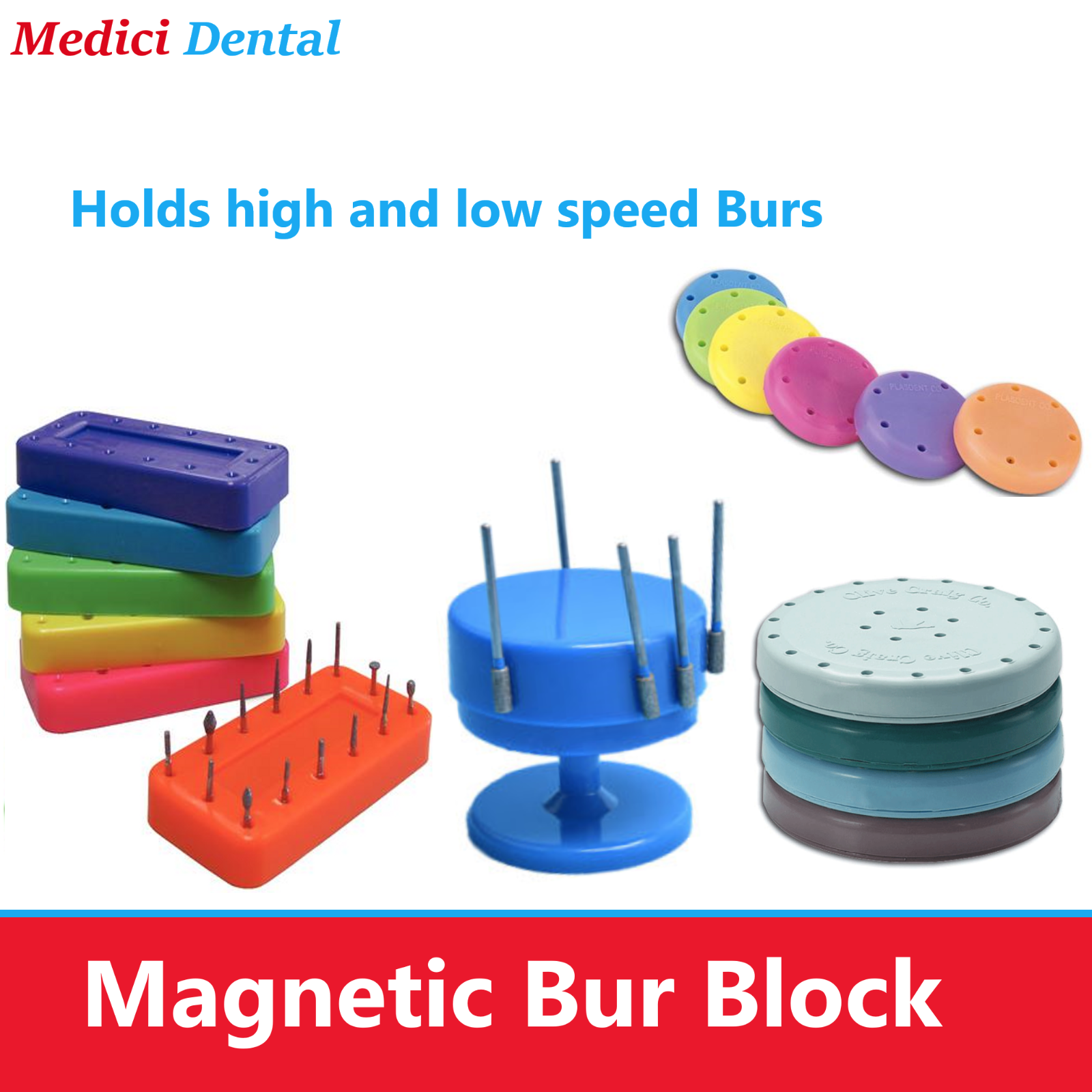 Dental Magnetic Bur Block Holders For :FG, RA, HP, FGOS, 7 Hole, 14 ...