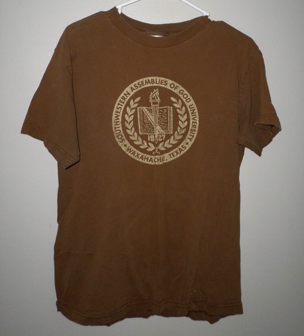 SOUTHWESTERN ASSEMBLIES God University med T shirt SAGU seal tee ...