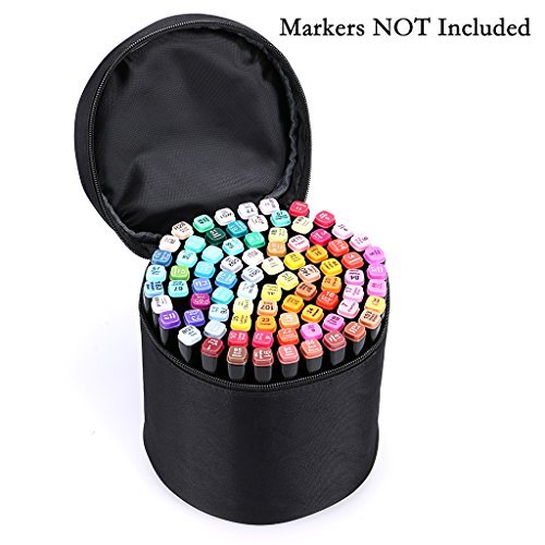 BTSKY Multifunction Marker Case - Zippered Canvas Pen Bag Pencil Case ...