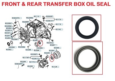 FRONT & REAR TRANSFER BOX OIL SEALS FOR MITSUBISHI PAJER0 SHOGUN MK2 ...