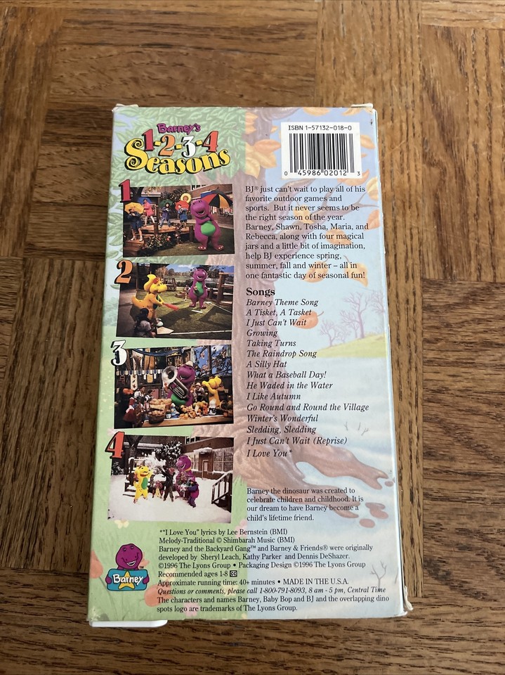Barney 1234 Seasons VHS 45986020123| eBay