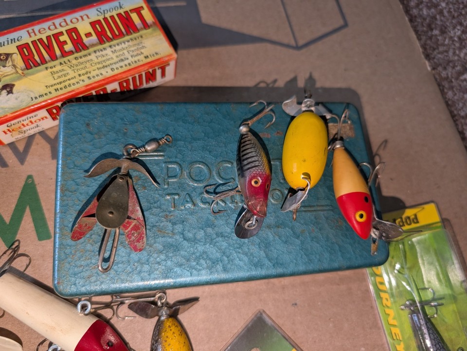 Vintage fishing lure Lot Lures Heddon & More Vintage Tackle Lure Boxes ...