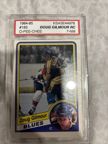 1984 O-Pee-Chee Doug Gilmour graded ROOKIE hockey card #185 Nm 7 | eBay