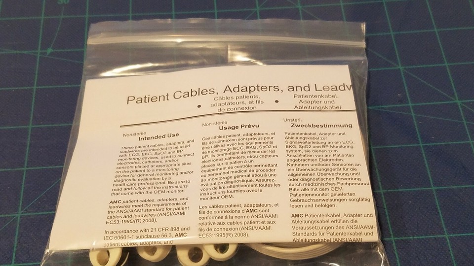 New Amc Philips mx40 compatible ECG Cable 5 Lead w/Multi-Clip | eBay