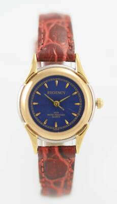 Regency Watch Womens Stainless Gold Silver Steel Maroon Leather 30m ...