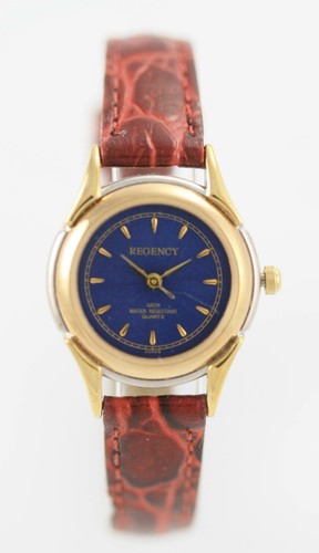 Regency Watch Womens Stainless Gold Silver Steel Maroon Leather 30m ...