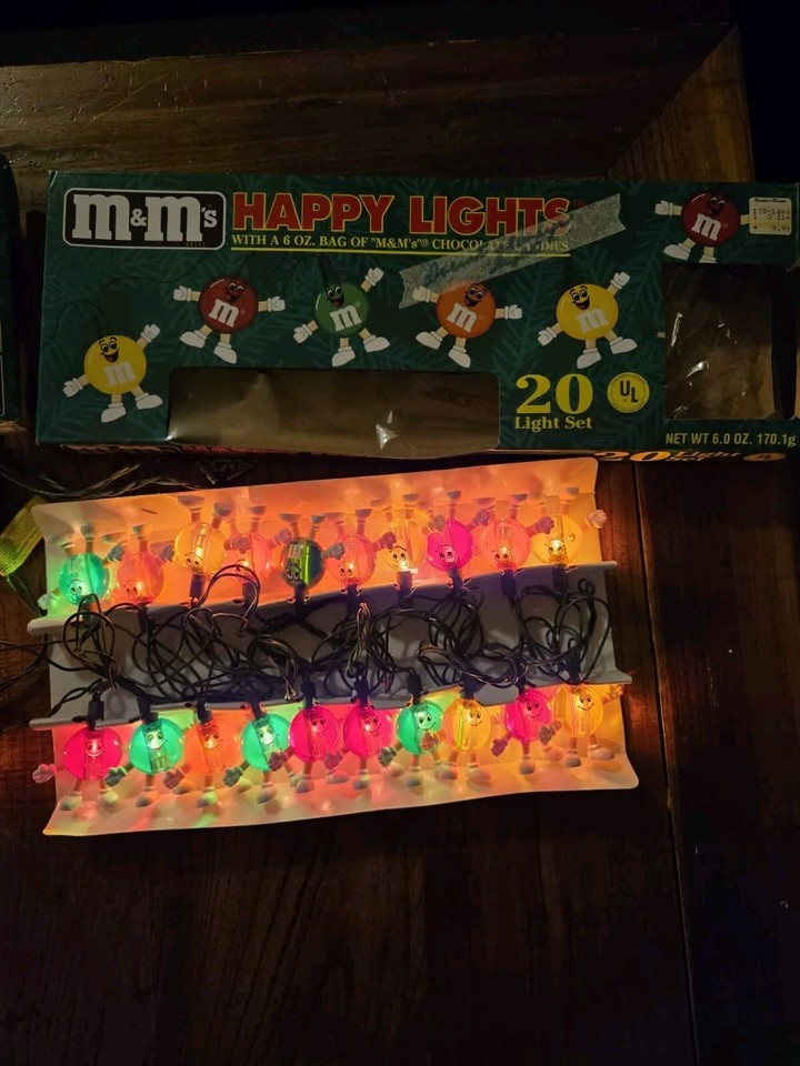 2 Sets Of Vintage M&M mm Happy Lights String Lights 20 Lights WORKS | eBay