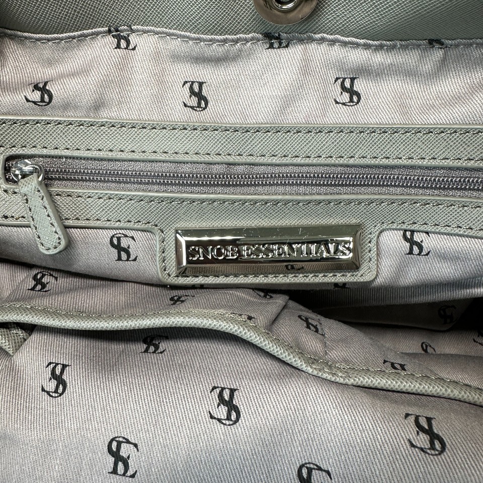 Faux Leather Bag by Snob Essentials - Gray Handbag | eBay