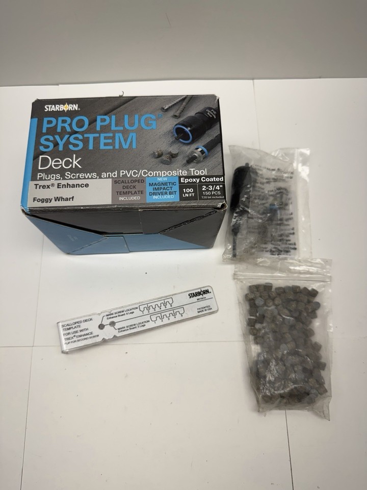 Starborn Pro Plug System Trex Enhance Foggy Wharf 2-3/4" Screws & Plugs ...