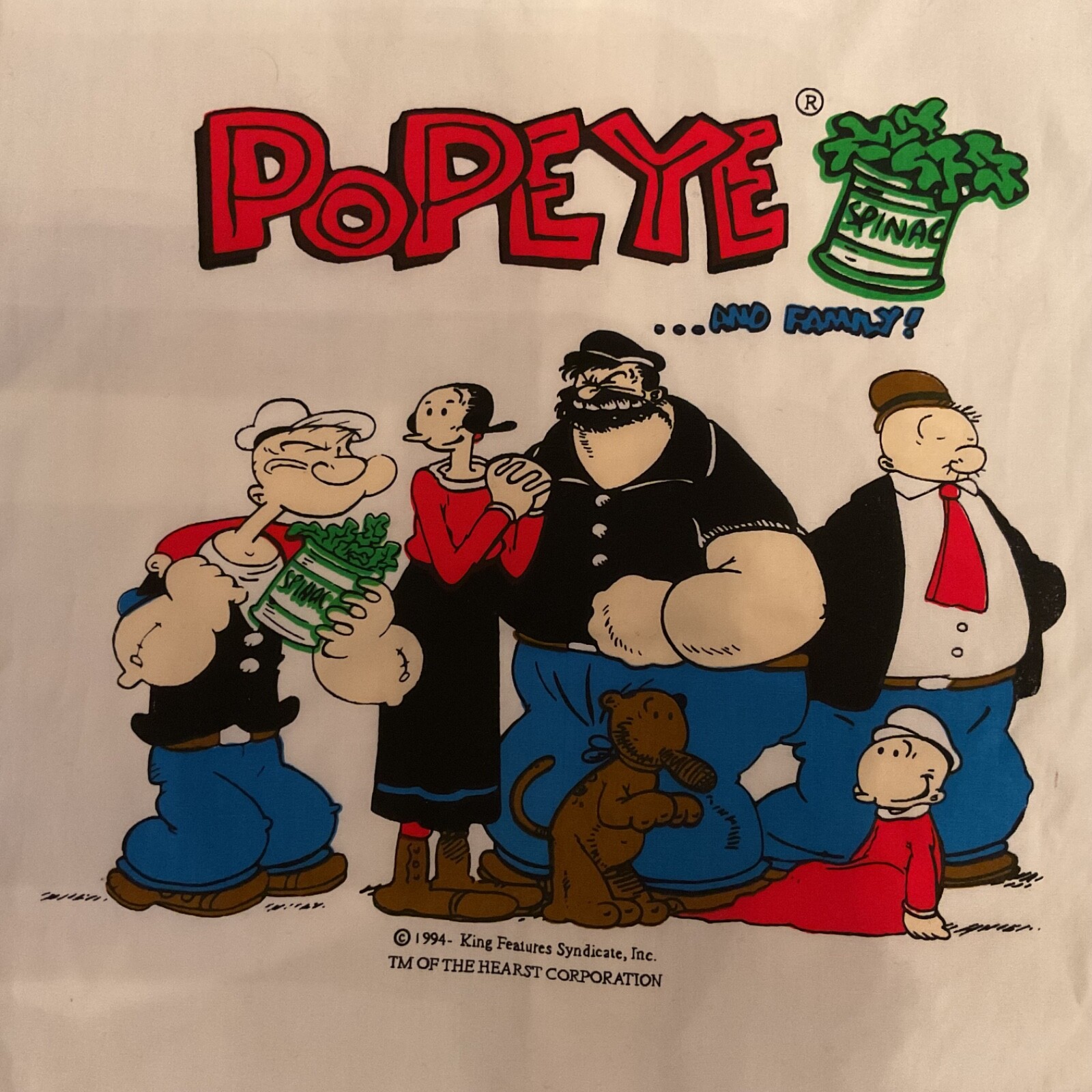Popeye and Family Shirt Men’s Size Large Button Down Dress Vintage New ...