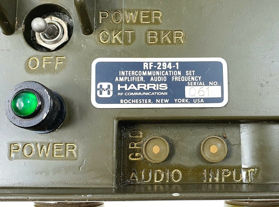 HARRIS RF-294-1 AMPLIFIER AUDIO FREQENCY RADIO ITT TERRYPHONE AM-1780 ...