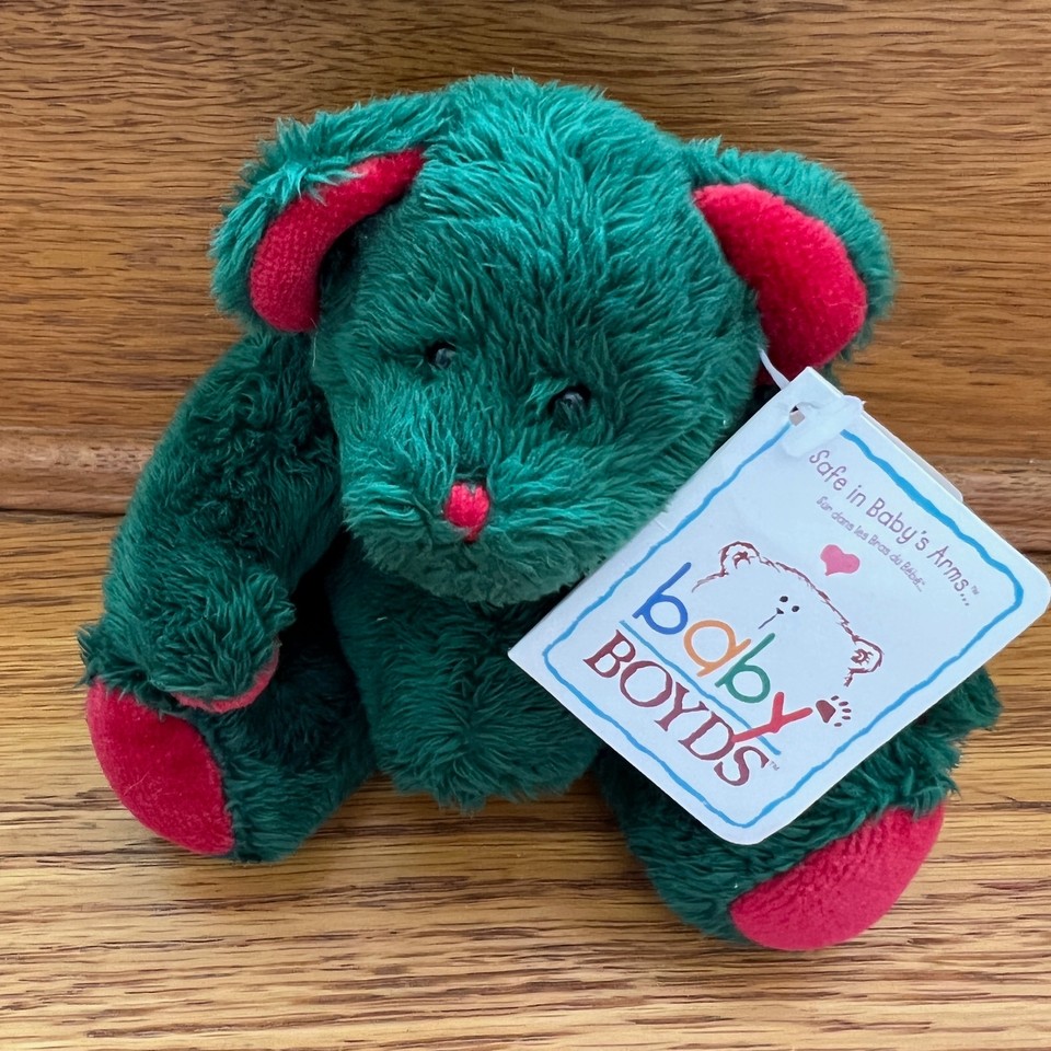Boyds Bears 4 Inch Baby Boyds Christmas Plush "Jingle" Rattle Green Red ...