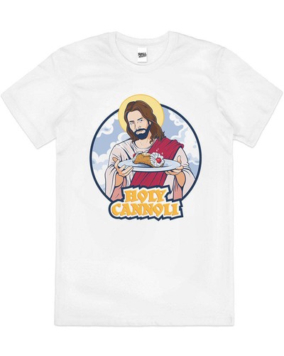 Holy Cannoli Funny Jesus Parody Slogan Cotton T-Shirt Unisex Tee White ...