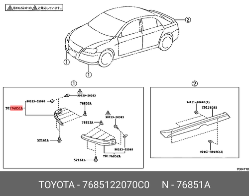 Original bumper spoiler, 7685122070C0 for TOYOTA 76851-22070-C0 | eBay.de