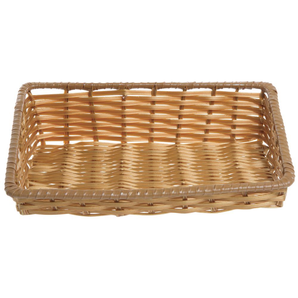 HUBERT® Natural Plastic Tapered Produce Basket - 15 1/2"L x 12"D x 1 1/ ...