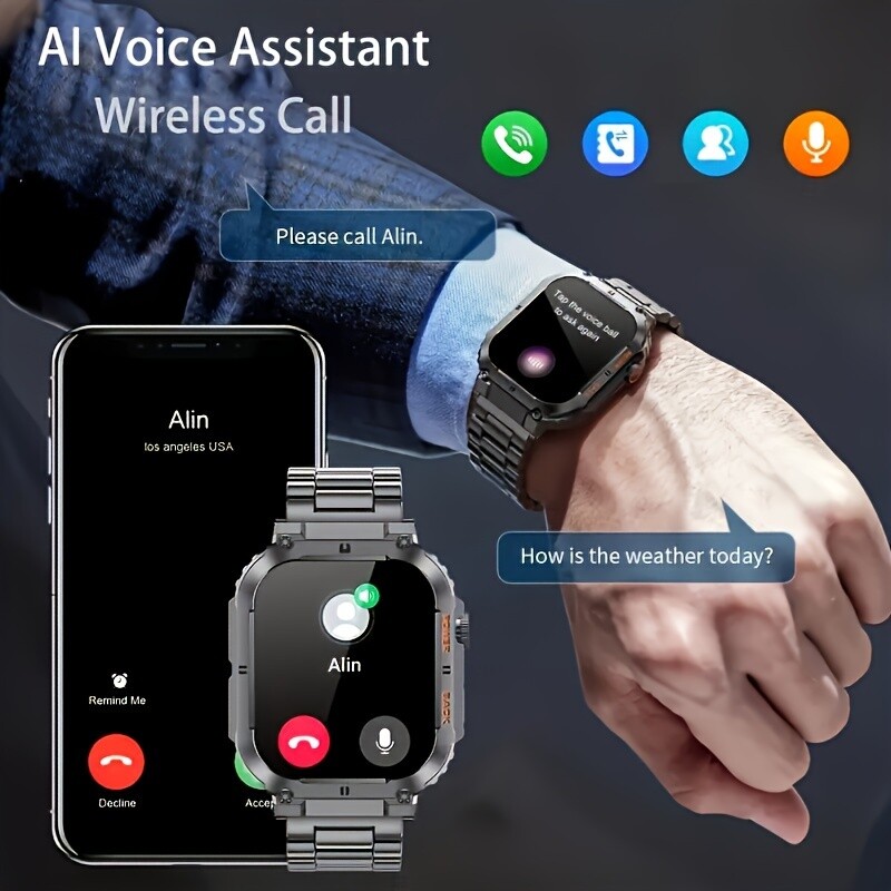 Smart Watch For Men Bluetooth Call Heart Rate Waterproof Sport ...