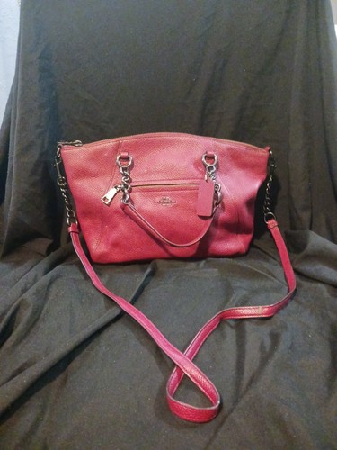 Coach 59501 Curb Chain Prairie Raspberry Crossbody/Tote Bag With Zip ...