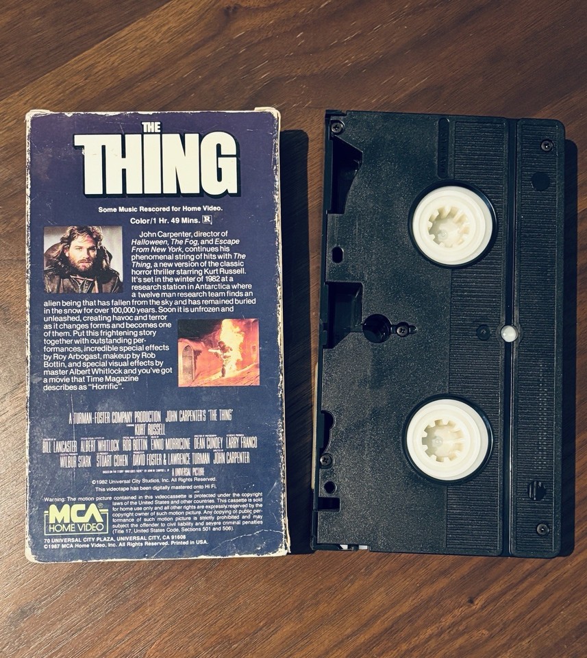 The Thing MCA Home Video VHS Tape RARE Green Logo 1987 Release | eBay