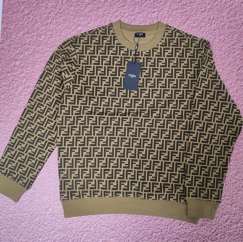 Men's Brown Double F Long Sleeve Hoodie Size M | eBay