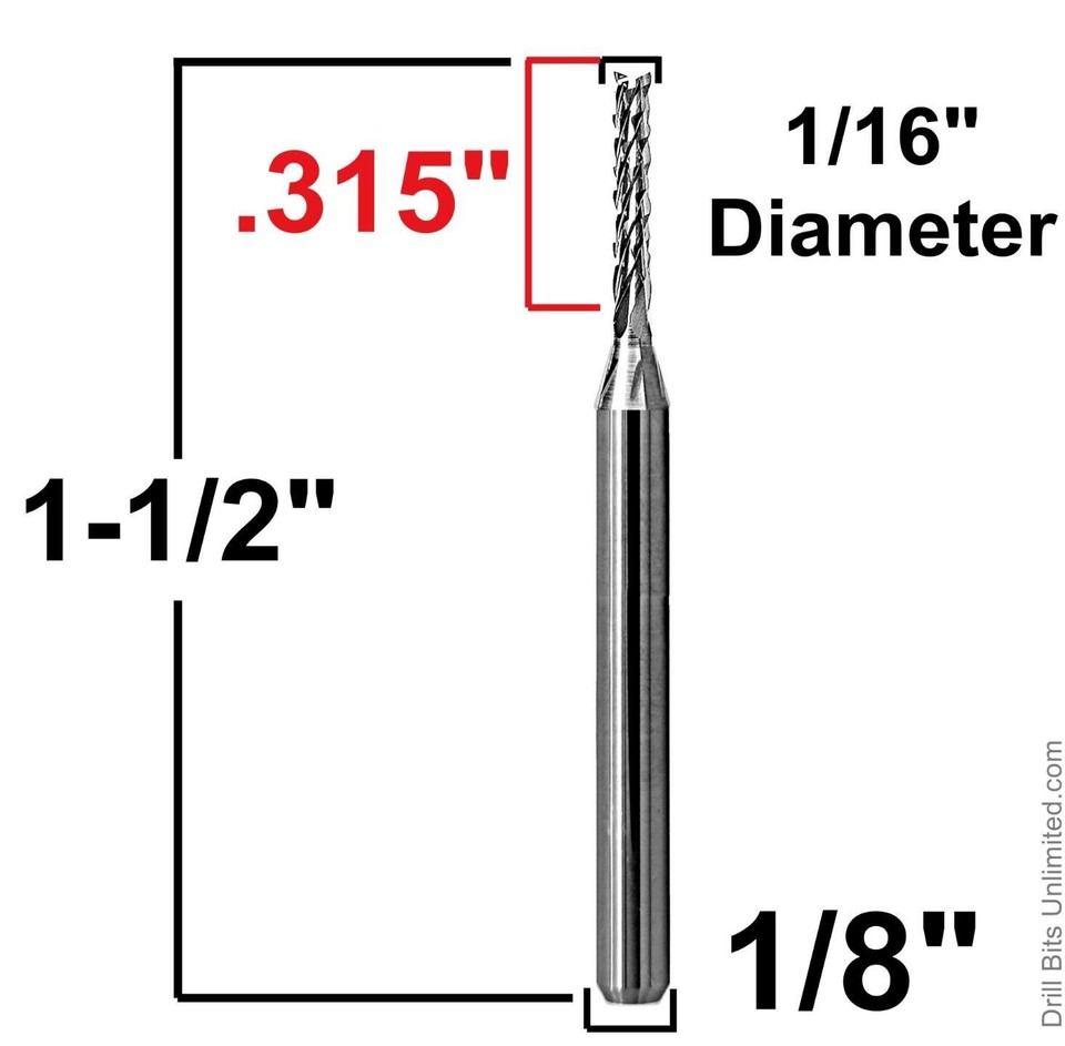 1/16" Grout Removal Bits Tool for Dremel & Rotozip Premium Carbide (TEN ...