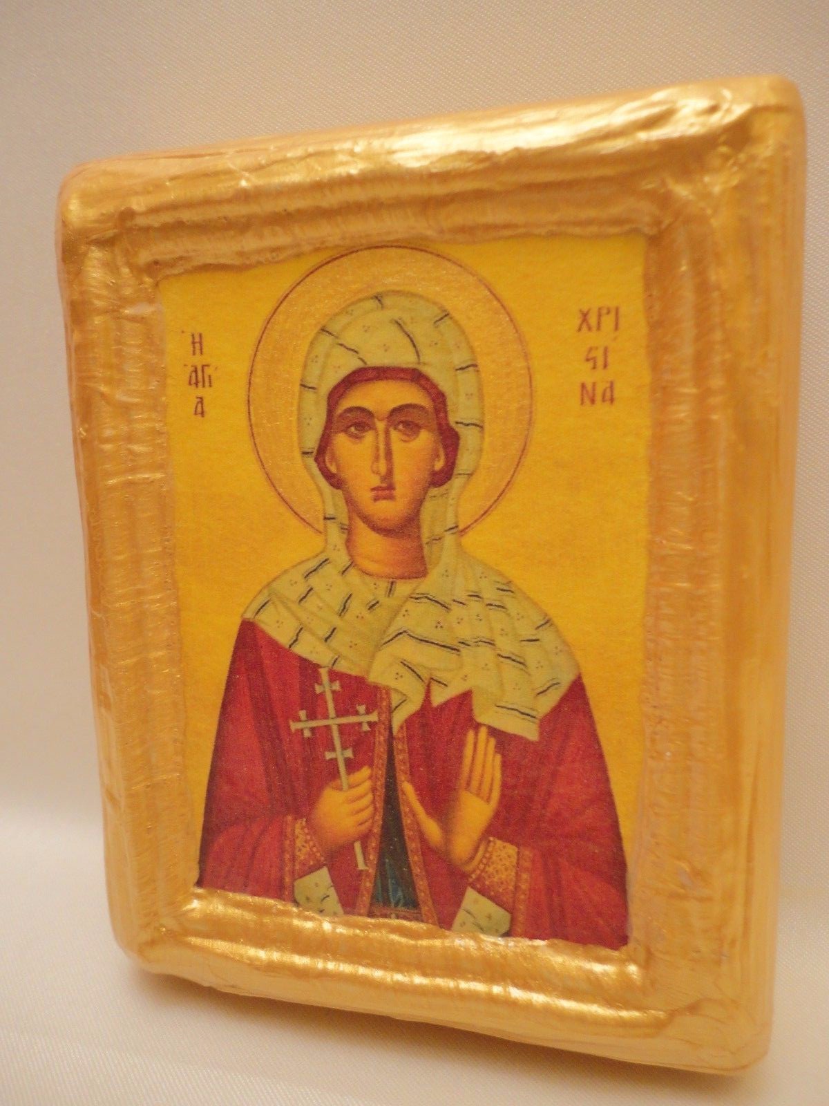 Saint Christine Agia Christina Byzantine Greek Art Icon OOAK | eBay