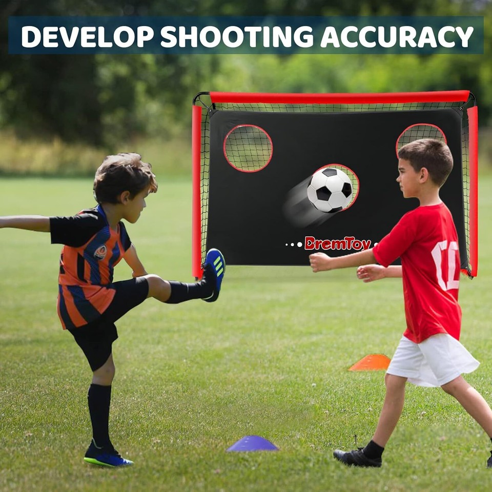 2 in 1 Football Goal 6ft x 4ft Portable Training Garden Football Goal ...