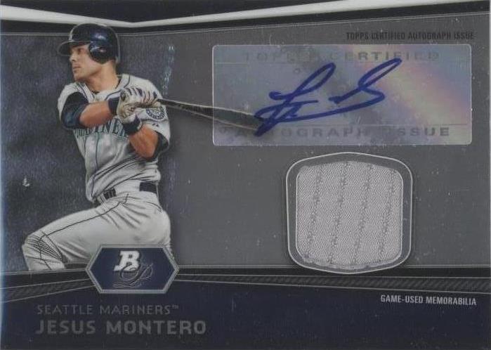 2012 Bowman Platinum - Autographed Relic Jesus Montero #AR-JMO (AU, MEM ...