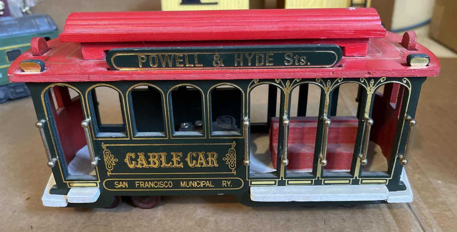 Vintage Powell & Hyde Sts Cable Car San Francisco Working Music Box #39 ...