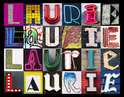 LAURIE Name Poster featuring photos of actual sign letters | eBay