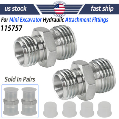For Mini Excavator Hydraulic Attachment Fittings (Sold In Pairs) 115757 ...