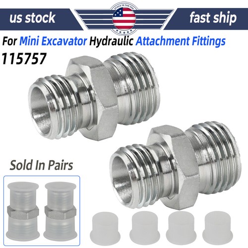 For Mini Excavator Hydraulic Attachment Fittings (Sold In Pairs) 115757 ...